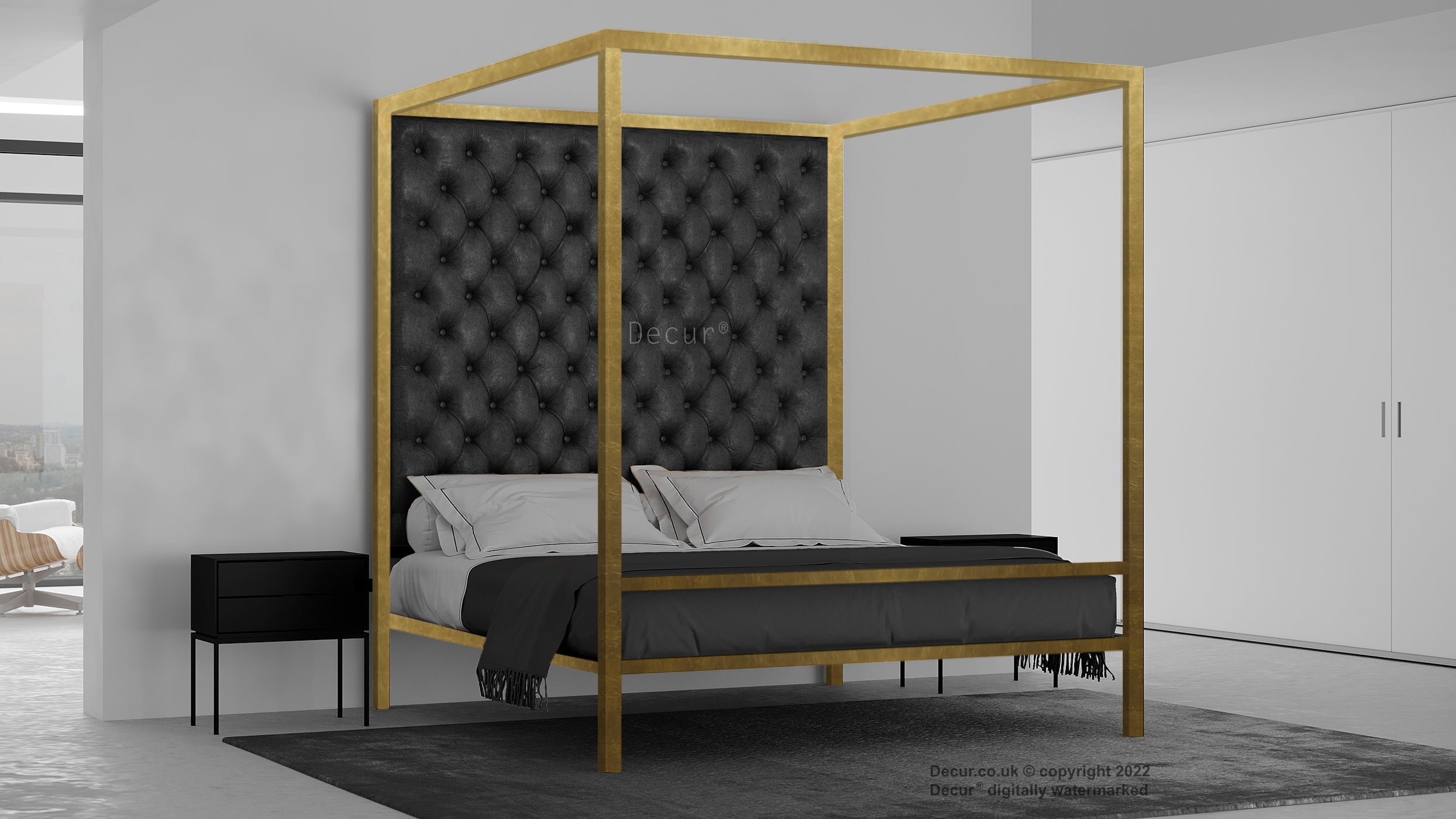 Gold Four Poster Bed - 24 Carat Gold Leaf — Decur.co.uk