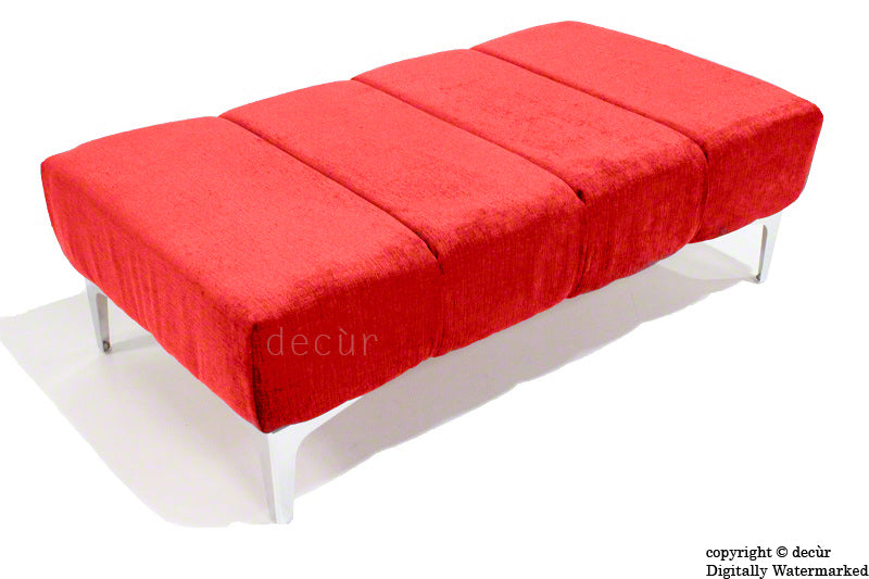 Abi Footstool - Red with Optional Storage — Decur.co.uk